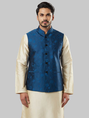 Ethnix By Raymond Nehru Jackets : Buy Ethnix By Raymond Blue Bundi (36 ...