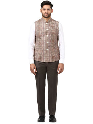 Ethnix By Raymond Nehru Jackets : Buy Ethnix By Raymond Medium Brown ...