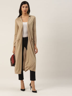 Buy Trend Arrest Long Beige Shrug Online