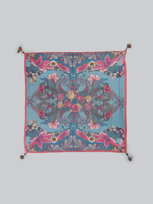 Buy Label Ritu Kumar Blue Printed Scarf online