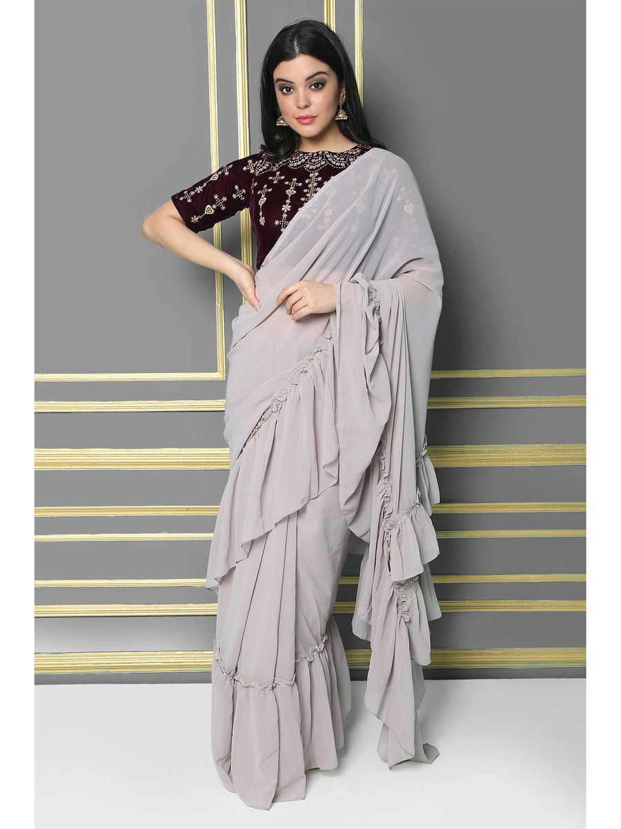 Buy Ruffled Sarees Online Featuring Unique and Trendy Styles In India