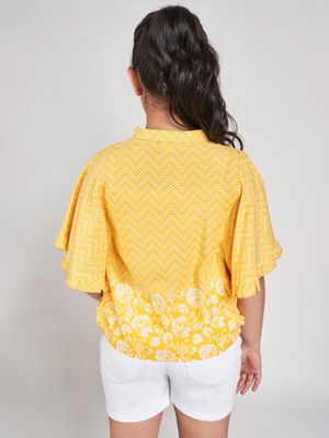 Buy Global Desi Yellow Casual Wear Top online