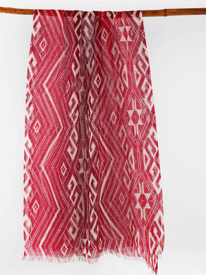 Buy Pashma Dark Red Patterned Scarf Online