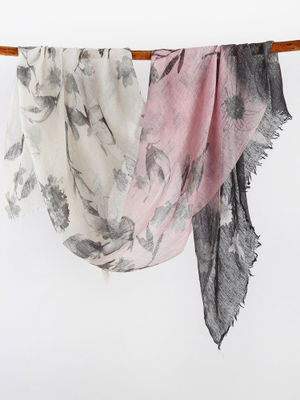 Buy Pashma White Printed Scarf Online