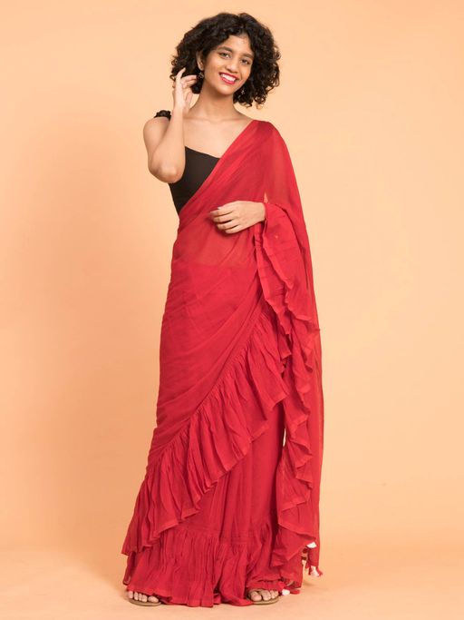 Buy Ruffled Sarees Online Featuring Unique and Trendy Styles In India