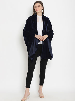 Buy trueBrowns Blue Velvet Office Shawl Online