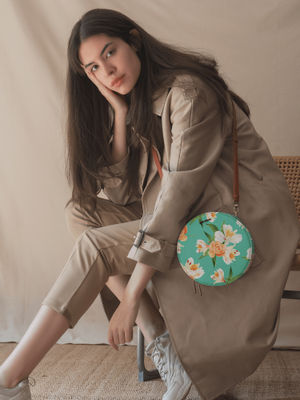 Buy DailyObjects Mint Blooms Orbis Crossbody Bag Online