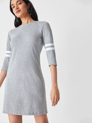 The Label Life Dresses : Buy The Label Life Grey Stripe Dress Online ...