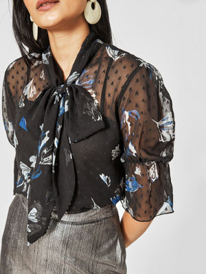 The Label Life Tops : Buy The Label Life Black Floral Top Online ...