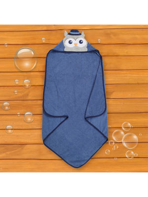 Baby Moo Bath Accessories : Buy Baby Moo Mr. Owl Blue Hooded Towel ...