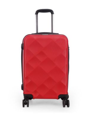 Buy Teakwood Red Textured Hard-Sided Cabin Trolley Suitcase Online