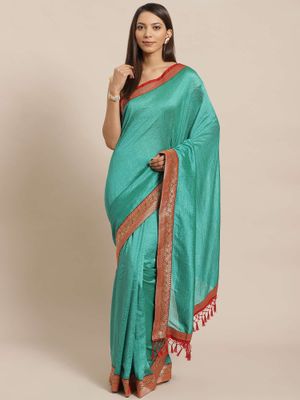 Buy Akhilam Green Solid Saree Unstitched Blouse Online