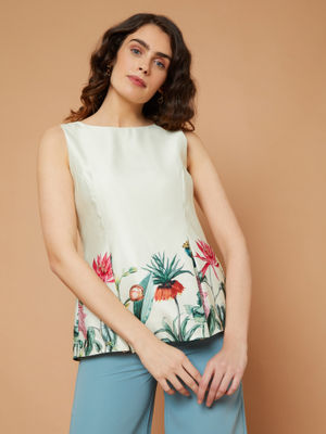Vero Moda Tops : Buy Vero Moda White Illustrated Floral Border Printed ...
