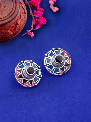 Buy Voylla Kalbelia Enameled Stud Earrings Online