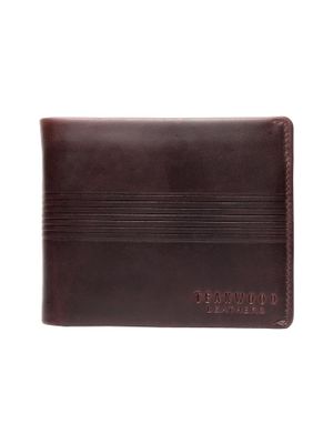 Buy Teakwood Men Brown Textured Two Fold Wallet Online