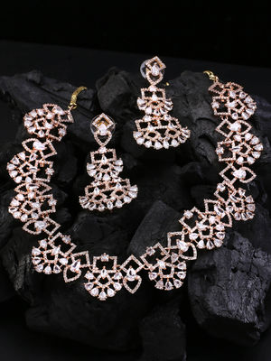 Yellow Chimes Jewellery Sets : Buy Yellow Chimes Luxurious Rose Gold ...
