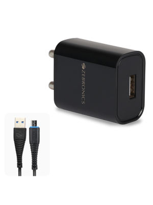 Buy Zebronics Zeb-MA5211 USB Charger Adapter Micro USB Fast Charge, for ...