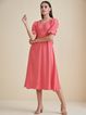 Femella Dresses : Buy Femella Pink Elasticated Waist Midi Dress Online ...